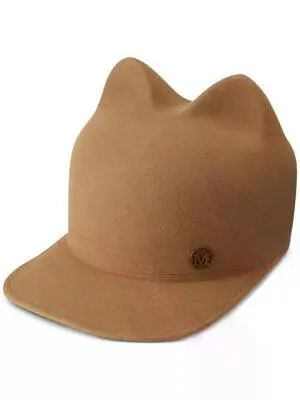 MAISON MICHEL Jamie Ear-detail Wool Cap - Brown
