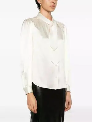 Saint Laurent Lavallière-neck Silk-satin Blouse