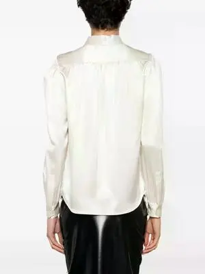 Saint Laurent Lavallière-neck Silk-satin Blouse