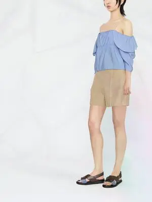 Vince Cold-shoulder Ruffle Blouse