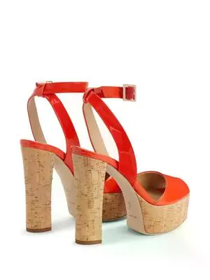 GIUSEPPE ZANOTTI 120mm Betty Platform Sandals - Orange
