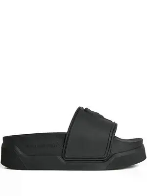 Karl Lagerfeld Ikon Karl Motif Pool Slides - Black