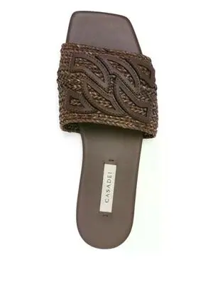 Casadei Logo-patch Slides - Brown