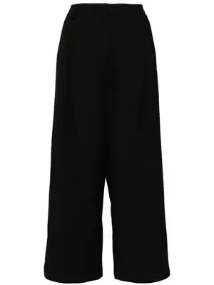 EDWARD ACHOUR PARIS Straight-leg Wool-silk Blend Trousers - Black