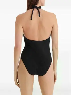 ERES Halterneck Plunge V-neck One-piece Swimsuit - Black