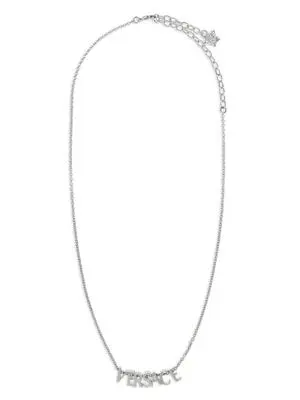 Versace Logo-lettering Necklace - Silver