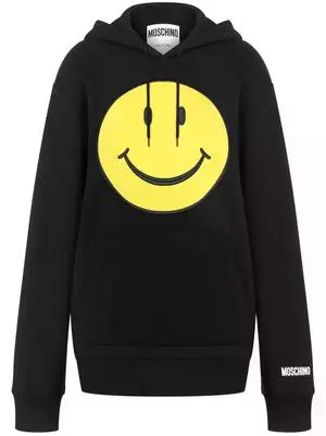 Moschino Smiley Cotton Hoodie - Black