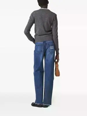 Miu Miu Logo Denim Jeans - Blue