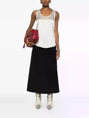 Brunello Cucinelli Satin Sleeveless Top - Grey