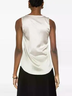 Brunello Cucinelli Satin Sleeveless Top - Grey