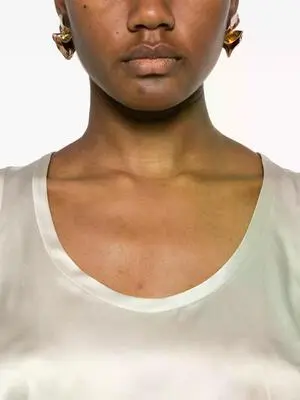 Brunello Cucinelli Satin Sleeveless Top - Grey
