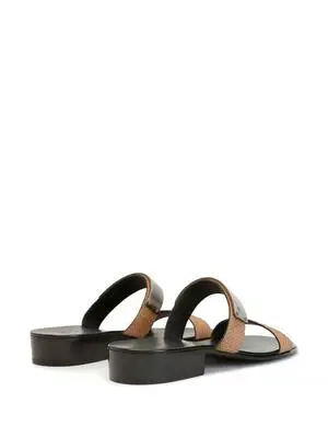 GIUSEPPE ZANOTTI Ignazio Double-strap Slide Sandals - Brown
