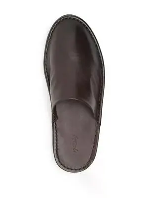 Marsèll Filo Round-toe Leather Mules - Brown