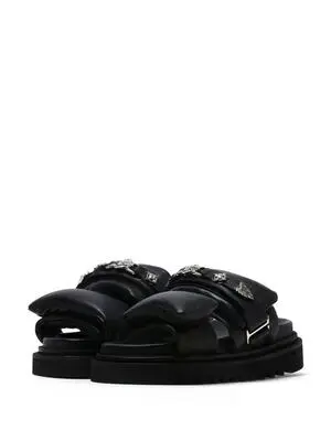 Toga Buckled Leather Sandals - Black