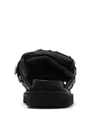 Toga Buckled Leather Sandals - Black