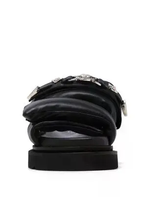 Toga Buckled Leather Sandals - Black