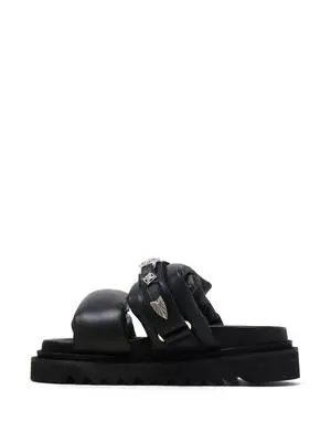 Toga Buckled Leather Sandals - Black