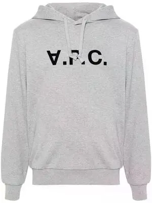 A.p.c. Flocked-logo Cotton Hoodie