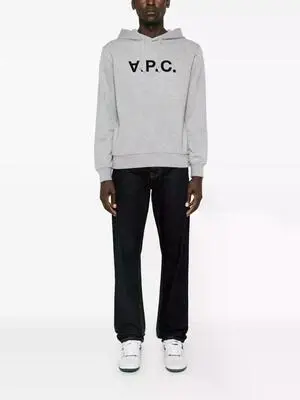 A.p.c. Flocked-logo Cotton Hoodie