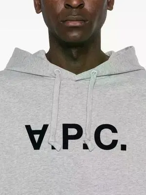 A.p.c. Flocked-logo Cotton Hoodie