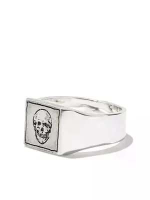 PYRRHA Skull Square Signet Ring - Silver