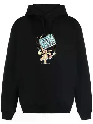 Martine Rose Better Days-print Cotton Hoodie - Black