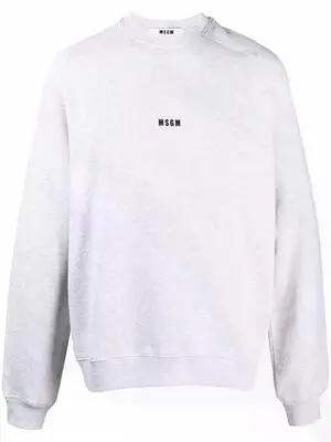 MSGM Logo-print Cotton Sweatshirt - Grey