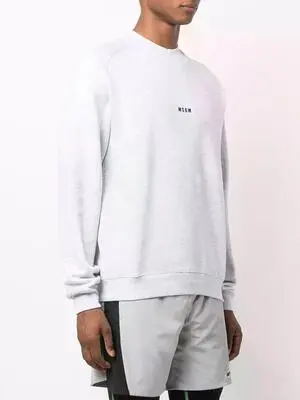 MSGM Logo-print Cotton Sweatshirt - Grey