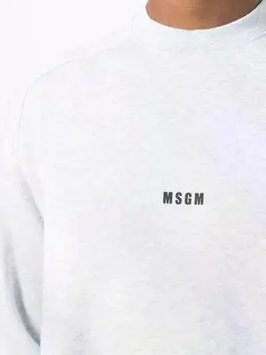 MSGM Logo-print Cotton Sweatshirt - Grey