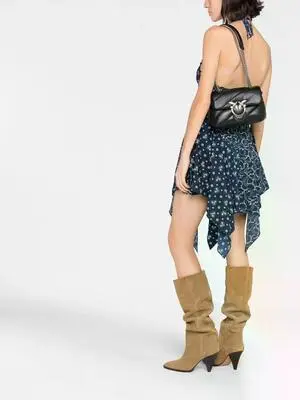 Pinko Small Love Puff Leather Shoulder Bag - Black