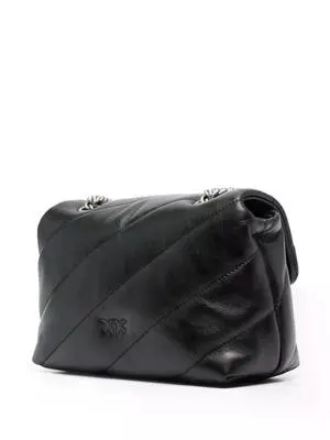Pinko Small Love Puff Leather Shoulder Bag - Black