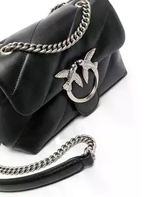 Pinko Small Love Puff Leather Shoulder Bag - Black