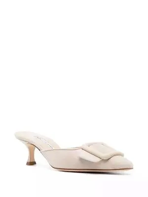 Manolo Blahnik Maysale 50mm Suede Pumps - Neutrals