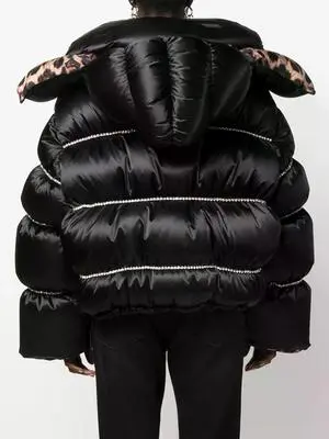 Philipp Plein Flame Embellished Oversized Puffer Jacket
