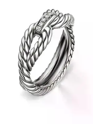 David Yurman Sterling Cable Loop Diamond Band Ring