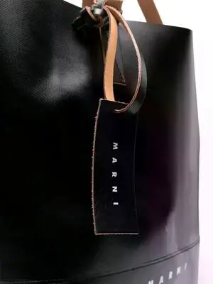 Marni Tribeca Logo-print Faux-leather Tote Bag