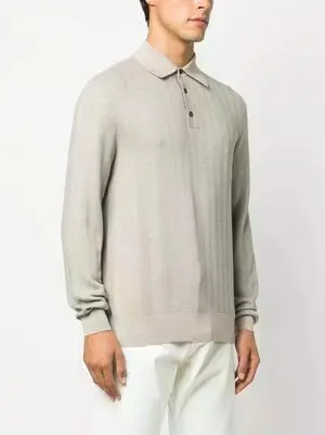 Brioni Long-sleeve Wool Polo Shirt