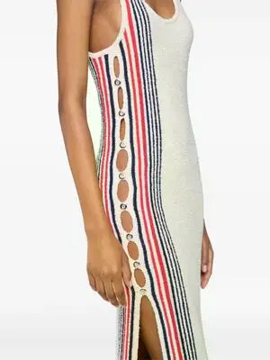 Rabanne Striped Sleeveless Maxi Dress - Neutrals