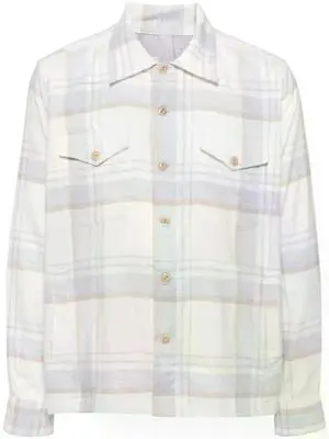 Eleventy Checked Cotton Shirt - White