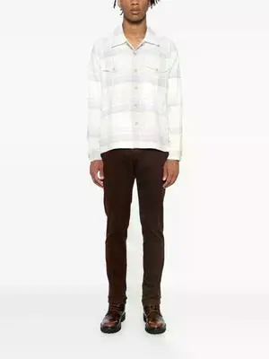 Eleventy Checked Cotton Shirt - White