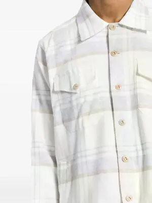 Eleventy Checked Cotton Shirt - White