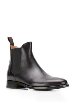 SCAROSSO Calf Leather Chelsea Boots - Brown