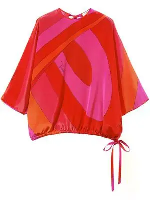 Emilio Pucci Iride-print Silk Top - Red