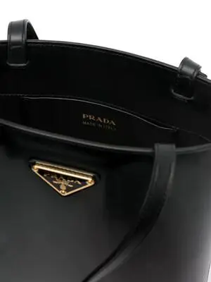 Prada Triangle Logo-plaque Bucket Bag - Black