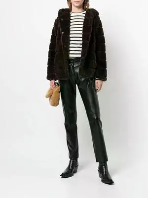 Apparis Hooded Faux-fur Coat - Brown