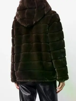 Apparis Hooded Faux-fur Coat - Brown