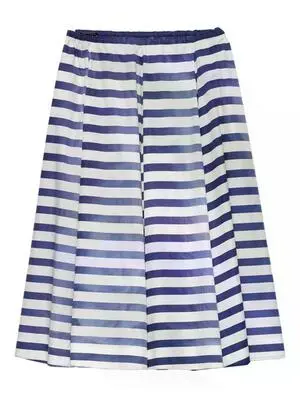Prada Striped Midi Skirt - Blue