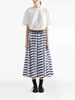 Prada Striped Midi Skirt