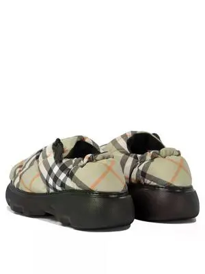 Burberry Quilted Check Heeled Mules - Neutrals
