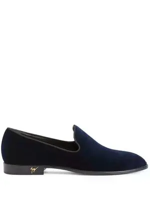 GIUSEPPE ZANOTTI Velvet-effect Loafers - Blue